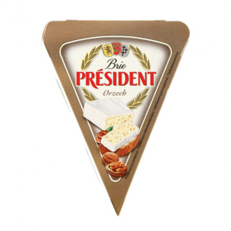 Pelėsinis sūris PRESIDENT Brie su riešutais, 125g